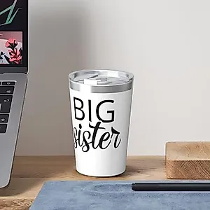Big Sister Gifts For Girls Insulated Stainless-Steel Tumbler - 12oz Coffee Tumbler with Flip-Top Lid - Travel Coffee Mug - Vacuum-Tumblers Keep Hot & Cold - For Home Office-II