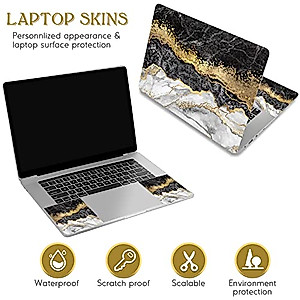 DINKY Laptop Skin Sticker Decal, 12" 13" 13.3" 14" 15" 15.4" 15.14 inch Laptop Universal Reusable Vinyl Skin Stickers Cover Art Decal Notebook PC Personalized Protector-Black Cracked Marble