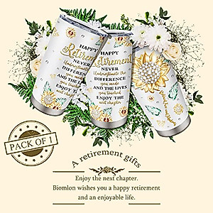Biomlon Retirement Gifts Tumbler 20oz, Retirement Gifts for Women 2023 Mug, Retirement Party Decorations, Retired Gifts For Women Cup, Happy Retirement Decorations, Best Retirement Gifts Ideas