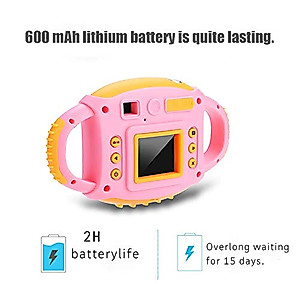 Senyar Camera, Kids HD Camera 1.8 Inch 5MP Cute Toy Action Camera with Seilf Function for Boys Girls (Pink)
