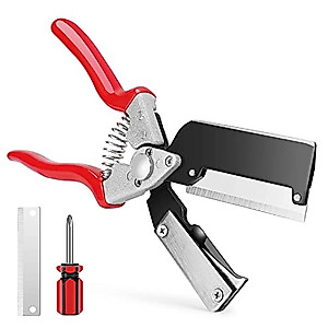 FUJIWARA Garden Grafting Tool Multifunctional Pruning Kit V-Graft Seedling for Fruit Tree Grafting, Including 2 Different Sizes Graft Tapes, 1 Screwdriver, 1 Replacement Blade,Red