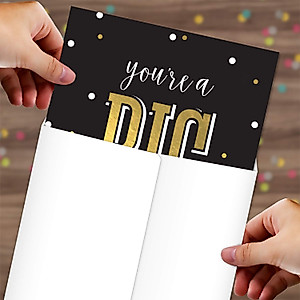 You're A Big Deal Greeting Card / 8.5" x 11" Large Funny Congrats Greeting Card/Jumbo Black Faux Gold Humor Congratulations Graduation Retirement Anniversary Good Luck Card