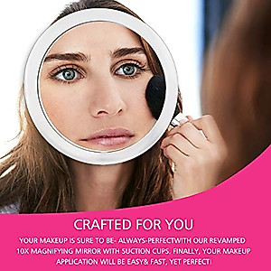 Glam Hobby15X Magnifying Mirror – Use for Makeup Application - Tweezing – and Blackhead/Blemish Removal – 6.3 Inch Round Mirror with Three Suction Cups for Easy Mounting