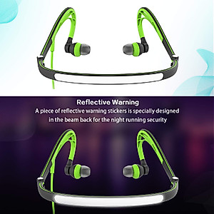 mucro Sports Earbuds Wired Running Headphones with Microphone, Neckband in-Ear Stereo Workout Earphones Designed for Jogging Gym Headsets,Green