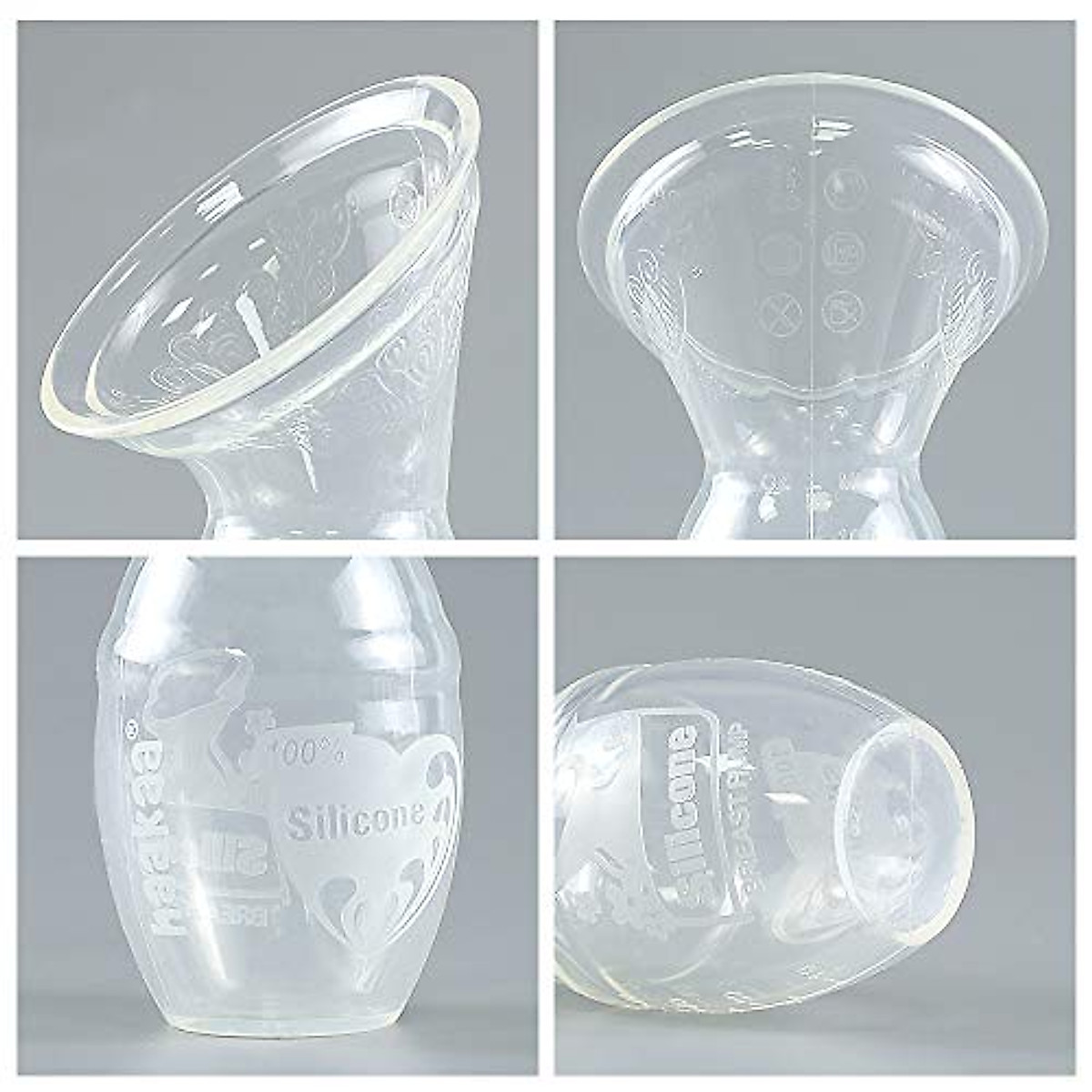 haakaa Manual Breast Pump 4oz/100ml One-Piece Design with Silicone Cap Made by Food Grade Silicone Milk Saver & Milk Catcher for Breastfeeding Moms