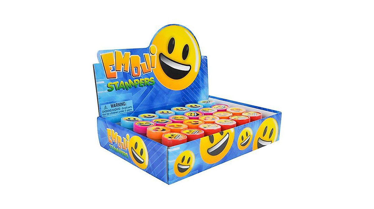 24 Emoticon Stampers for Kids - Pre-Inked Smile Stamps