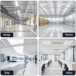 SHINESTAR 4-Pack LED Shop Light 4FT, Plug in, 40w 5000LM 5000K Daylight, Linkable T8 Tube Lights for Garage, Workshop, Basement