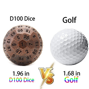 DND Metal Dice Set ,100 Sided die Dungeon Dragon Dice Skull Splitter Polyhedral The New D100 Giant Metal Dice Set D&D (The Diameter of 1.97in)