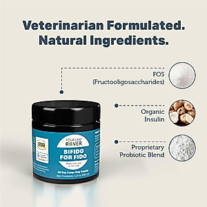 Four Leaf Rover: Bifido for Fido - Multi-Strain Dog Probiotics and Prebiotics for Immune Support - 50 Billion CFUs - 22 to 120 Day Supply, Depending on Dog’s Weight - Vet Formulated - for All Breeds