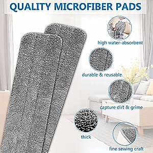 Microfiber Mop for Floor Cleaning, Aifacay Flat Floor Mop with 4 Washable Mop Pads Wet Mop System 360 Swivel Dust Dry Mop for Hardwood Laminate Tile Vinyl Floors Wall Baseboard Mop with Long Handle