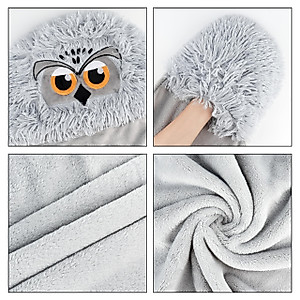 Moyel Owl Gifts for Women Cute Owl Blanket Funny Wearable Blanket Hoodie Fuzzy Hooded Blanket Owls Gifts for Owl Lovers Mom Girlfriend Wife Friend Sister For Christmas Birthday