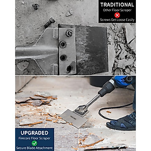 SDS Max Floor Scraper Heavy Duty, Firecore 6 Inch by 12 Inch Thinset Removal Chisel Bits for SDS Max Rotary Hammer Drill Tool, Adhesive Remover Bit for Vinyl Flooring VCT Tile Linoleum Concrete Mortar