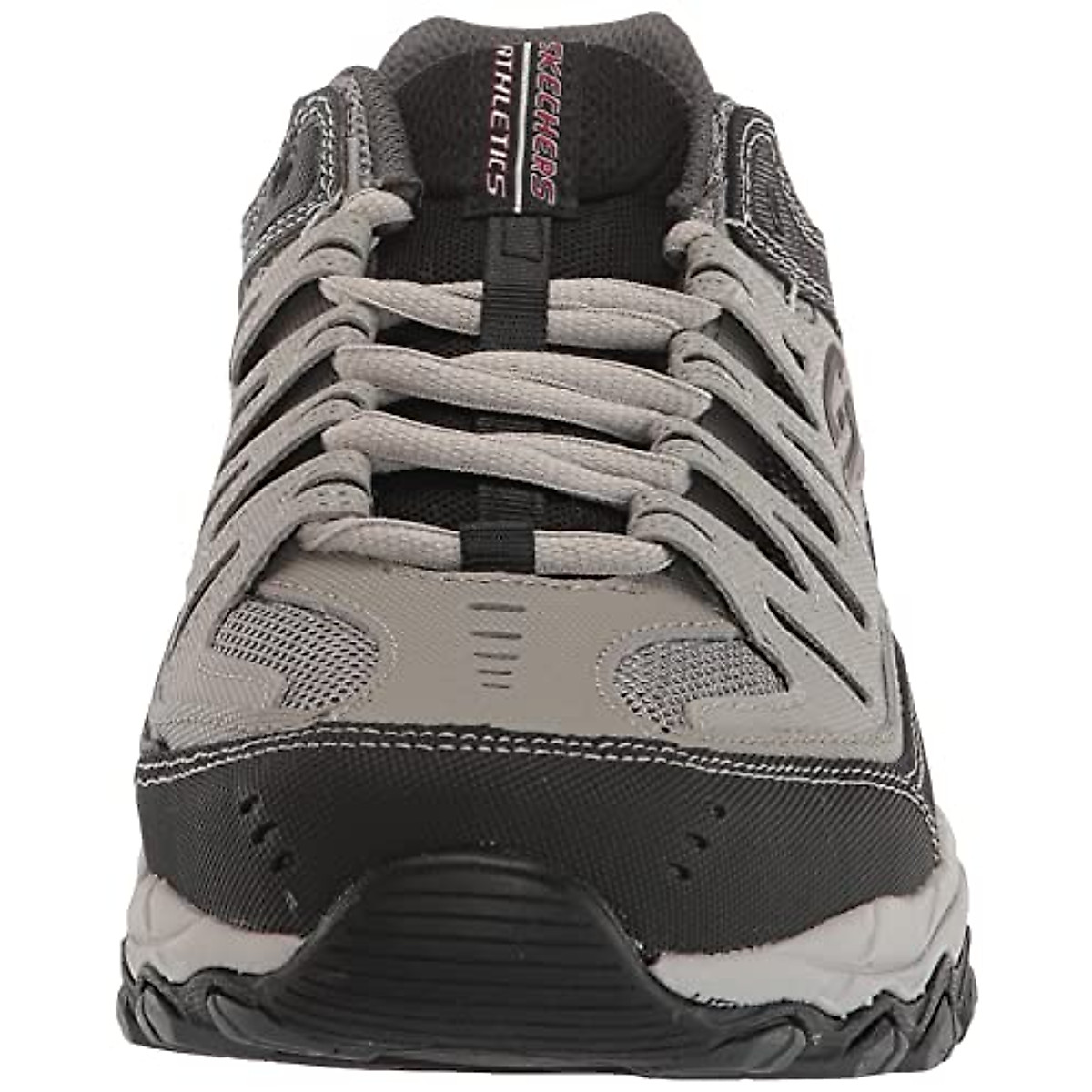 Skechers Men's Afterburn Memory-Foam Lace-up Sneaker Oxford, Gray/Black, 8.5 X-Wide