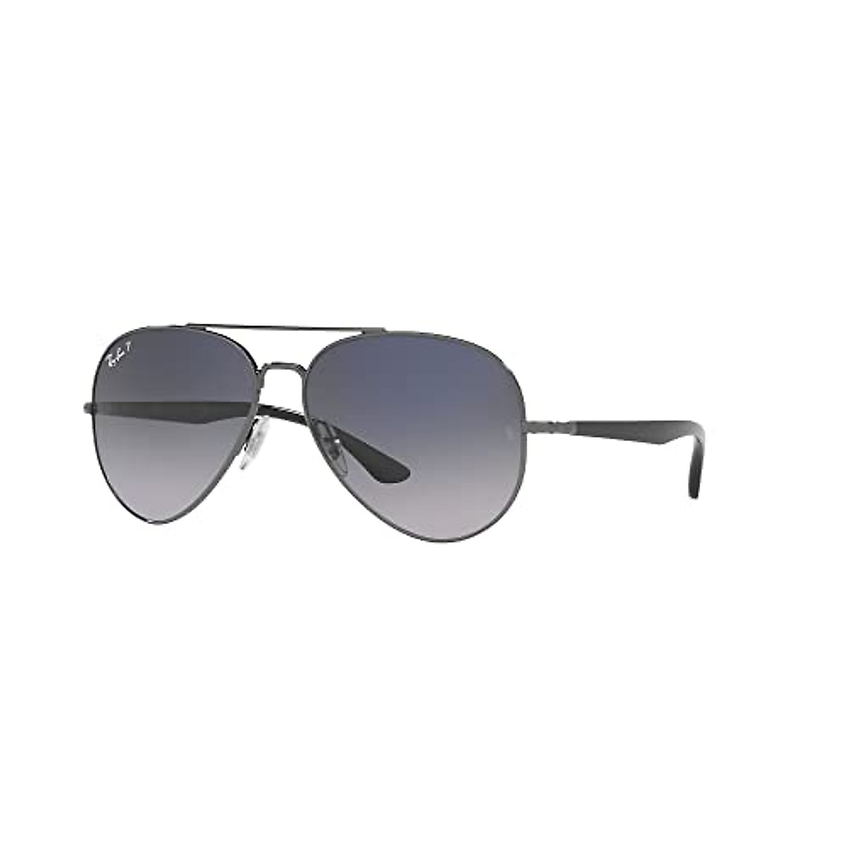Ray-Ban RB3675 Aviator Sunglasses, Gunmetal/Blue Gradient Blue Polarized, 58 mm
