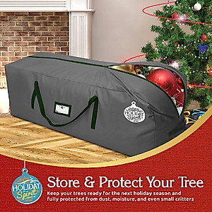 HOLIDAY SPIRIT Christmas Tree Storage Bag - Heavy-Duty Christmas Tree Bag with Durable Reinforced Handles and Zipper, Waterproof Storage Bag Protects from Moisture and Dust (Fits a 7.5FT Tree)