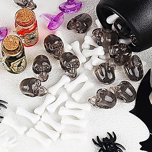 270 PCS Halloween Vase Fillers Includes Mini Acrylic Pumpkin Cute Ghost Mini Skull Head Small Witch Hats, Halloween Party Table Decoration Halloween Decorations Tiered Tray Decor