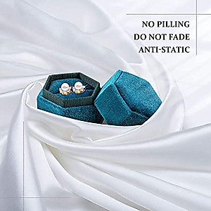 JZTang Hexagon Velvet Ring Box Single Ring Display Holder Elegant Jewelry Storage Box Gift for Proposal Engagement Anniversary Birthday Ceremony (black)