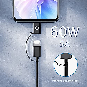 USB C to Lightning Adapter, Supports PD Fast Charging, Suitable for USB C Male to i-OS Female adapters (2), Does not Support Headphone Audio Playback
