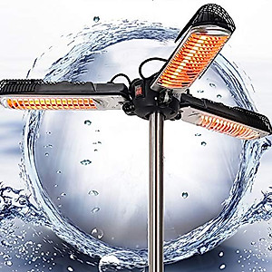 FACAI Three-piece Electric Heater, Vertical Restaurant, Rainproof Umbrella, Terrace, Outdoor Heater, Garden