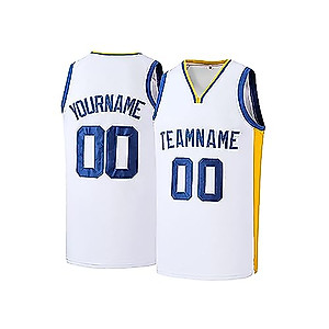 Custom Basketball Jersey Stitched Name Number Logo,Basketball Jersey for Men Women Youth and Kids White Blue