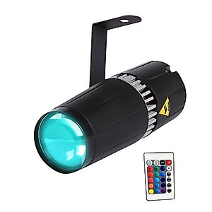 SENLAN LED pinspot Stage Light- SENLAN 9W RGB 3-in-1 Beam Light by IR Remote Controller