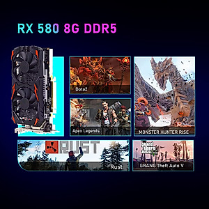Dell RGB Gaming PC Desktop Computer - Intel Quad I7-4770 up to 3.9GHz, Radeon RX 580 8G GDDR5, 16GB Memory, 256G SSD + 3TB, RGB Keyboard & Mouse, WiFi & Bluetooth 5.0, Win 10 Pro (Renewed)
