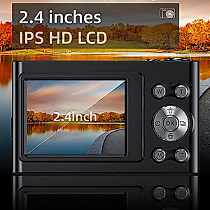 Digital Camera 4K Ultra HD Mini Camera, Rechargeable Students Compact Camera 16X Digital Zoom, Kids Digital Camera, 1080P Vlogging Camera, Compact Point and Shoot Camera for Adult Beginners