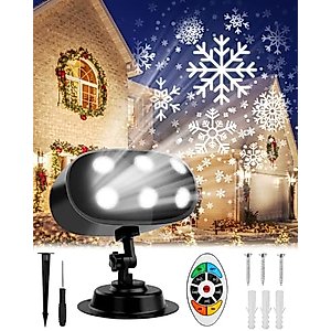 Christmas Projector Lights Outdoor Snowflake Projector Holiday Projection with Remote IP65 Waterproof for Themed Holiday Party