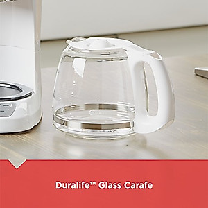 Black+Decker CM1160W-1 CM1160W 12-Cup Programmable Coffeemaker, white/stainless steel