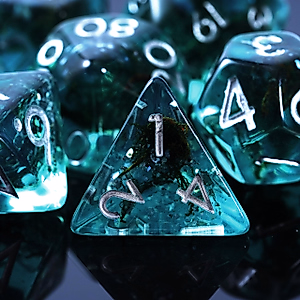 Ocean Moss Dice Set for DND - Unique Aquamarine Ocean Moss for Role Playing Games (RPG) - Detailed Stunning Textured Resin Polyhedral Dungeons and Dragons Dice Set for D&D, Pathfinder, and More