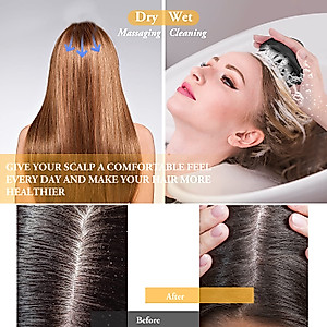 URTHEONE 2 Pack Hair Scalp Massager Shampoo Brush,Scalp Scrubber with Soft Silicone Bristles for Hair Growth and Dandruff Removal (Black&Pink)