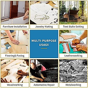 Rubber Hammer-KAIHAOWIN-25mm Small Rubber Mallet-Double Face Hammer with Soft/Hard-Anti-Slip Stainless Steel Ergonomic Grip with Low Recoil for Household Project Camping Woodworking without Damage