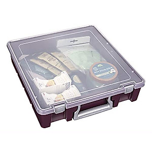 AB Designs 6955ABDP Super Satchel 1-Compartment Open Core, Stackable Home Storage Organization Container, Plum