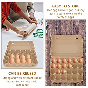 Angoily 6 Pack Empty Egg Cartons 24 Cell Pulp Fiber Egg Tray Holder Egg Storage Containers Strong Sturdy Egg Crate Cardboard Material for Family, Farm, Market, Camping, Picnic, Travel