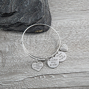Infinity Collection Best Friends Bracelets- Not Sisters By Blood But Sisters By Heart Bracelet- Always my Sister, Forever My Friend Jewelry- Gift for Friends