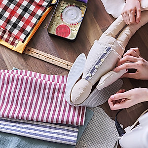 Whaline 30Pcs Christmas Plaid Fabric Squares Buffalo Check Cotton Fabric Squares Red Green Black White Quilting Fabric Patchwork 15 Design Precut Quilt Charm Squares for DIY Art Craft Sewing, 5 x 5"