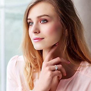 Aihpos Emerald Cut Moissanite Engagement Rings For Women 1 Carat Moissanite Rings 10K White Gold Engagement Ring,Free Engraving(Size 10.5)