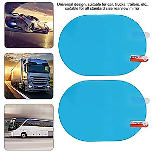 Rearview Mirror Rain Film, 100x145mm Oval Blue Car Rearview Mirror Rain Protective Film Anti-Fog Rainproof Sticker