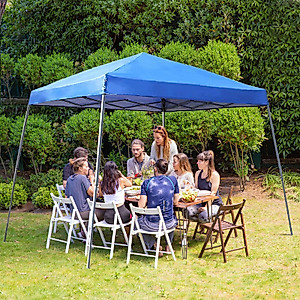 PHI VILLA Instant Shelter Canopy,Angled Leg 12' x 12' UV Block Sun Shade Canopy Gazebo for Patio Outdoor, Lightweight, Blue