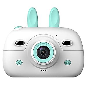 SOLUSTRE Kids Toys Rabbit Shaped Kid Camera 1080P Children Digital Camera 2.4 inch Screen Dual Lens Video Recorder Gift for Kids Green Toddler Toys