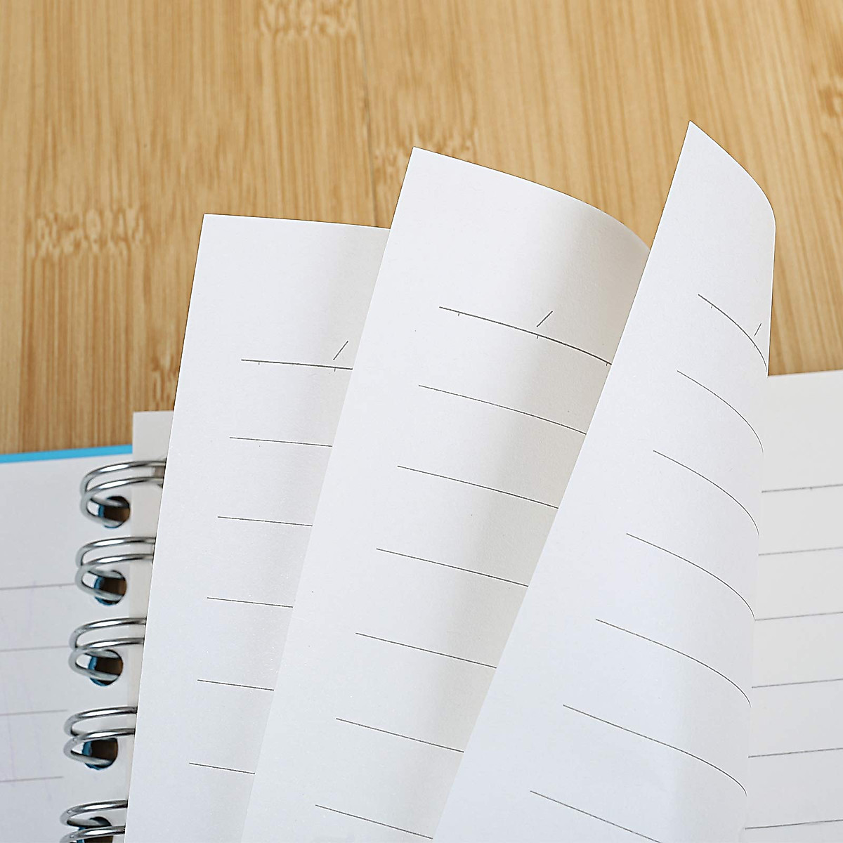 Kesoto A5 Lined Notebook with Multicolored Pen Wire Spiral Subject Notebook Journal with 5 Divider Tabs & 6 Color Retractable Ballpoint Pen, 240 Pages, Blue