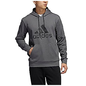 adidas Mens Standard Game and Go Pullover Hoodie, Dark Grey Heather, Medium