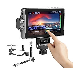 VILTROX DC-550 Pro 5.5" On-Camera LCD Monitor +11 Inch Adjustable Robust Articulating Magic Arm with Super Clamp for Camera