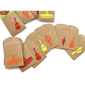 Plastic Cutlery, Paper Napkins, Favor Bags, Fiesta Birthday, Graduation, Baby Shower, Cinco de Mayo Party Decorations Supplies, 24 set