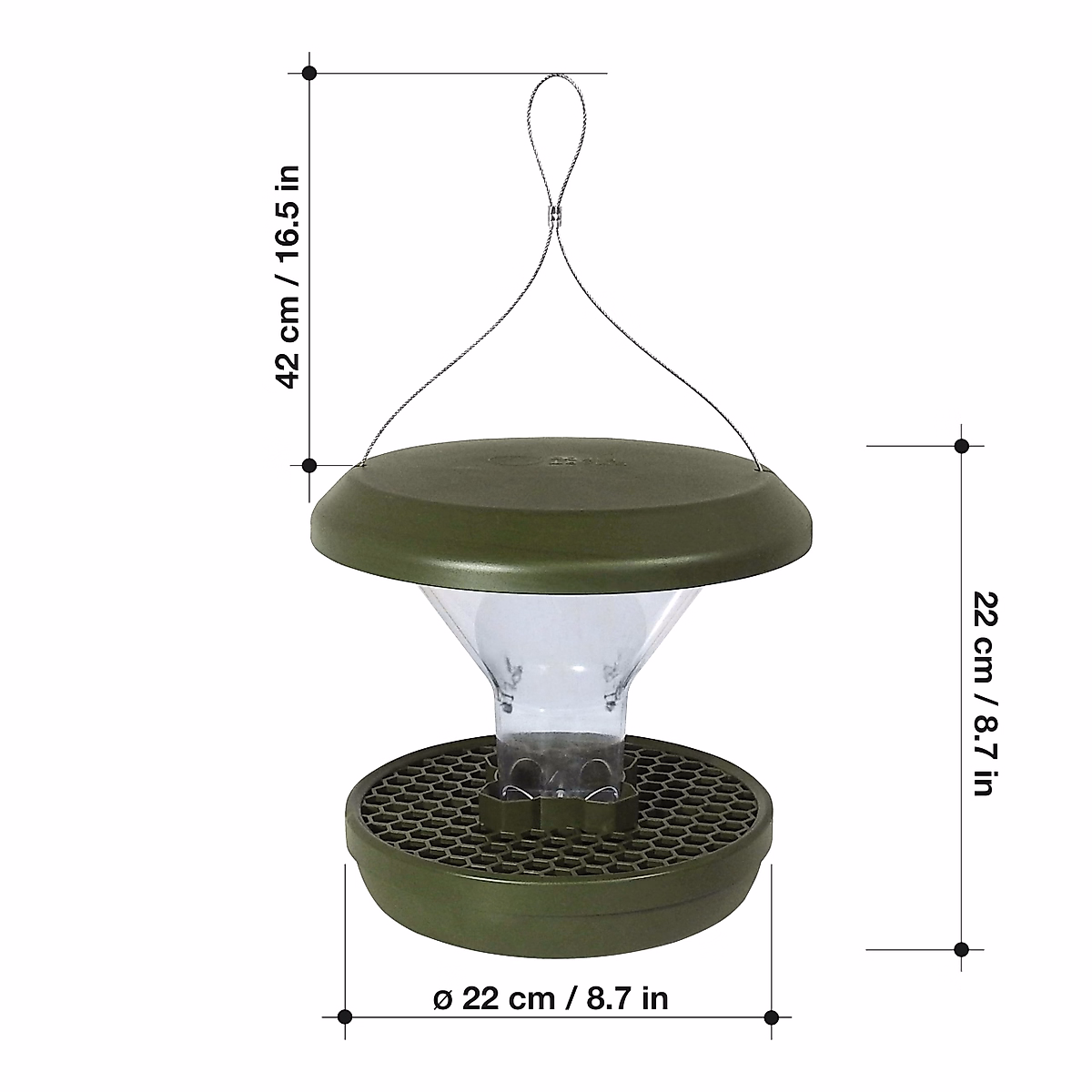 SWISSINNO Bird Feeder Davos Smart Birds | No Mess No Spill Bird Feeder for Outdoor | Mice & Rat Proof | Robust & Reliable for Hanging | Dual Food Chambers | Made in EU | Light Blue