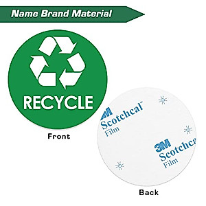Recycle Sticker Trash Bin Label - 4" x 4" - 5 PACK Organize Garbage Waste from Recycling - Great for Metal Aluminum Steel or Plastic Trash Cans - Indoor & Outdoor - Use at Home Kitchen & Office