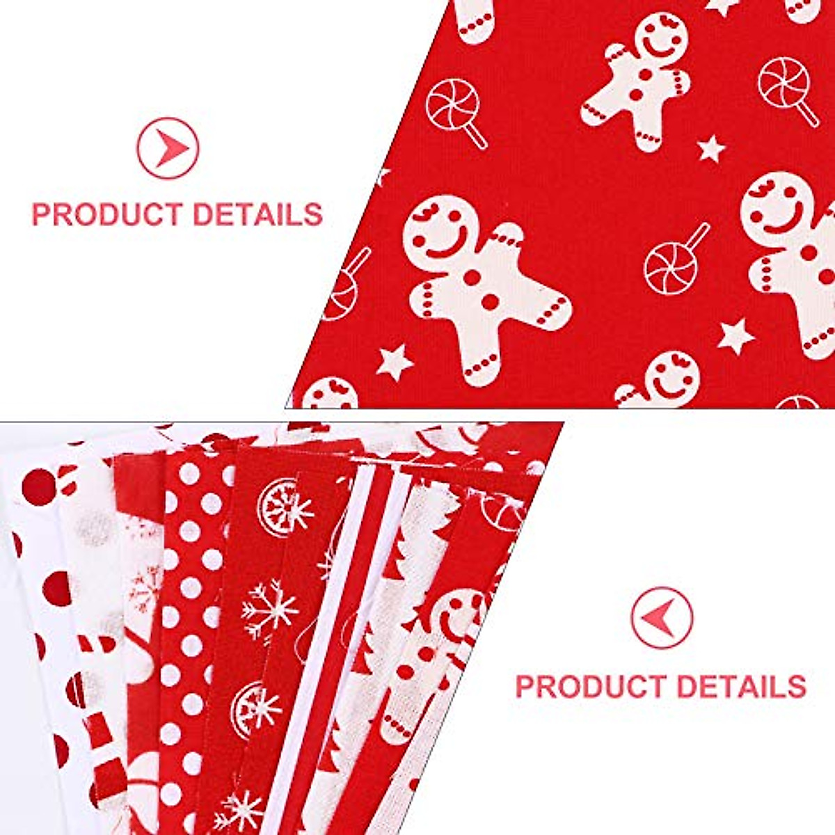 MILISTEN 50pcs Christmas Cotton Fabric Craft Bundle Squares Christmas Patchwork Sewing Quilting Fabric Plaid Check Fabric Squares Christmas Holiday Collection for DIY Sewing Quilting 15X15cm