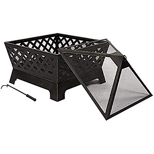 LEAYAN Garden Fire Pit Portable Grill Barbecue Rack Outdoor Fire Pit, Outdoor Mesh Brazier Garden Patio Heater,Wood Burning Fire Pit for Camping Picnic Bonfire Backyard for Camping Backyard