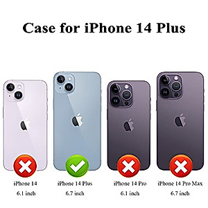 MMHUO for iPhone 14 Plus Case with Card Holder, Flower Magnetic Back Flip Case for iPhone 14 Plus Wallet Case for Women, Protective Case Phone Case for iPhone 14 Plus,Purple