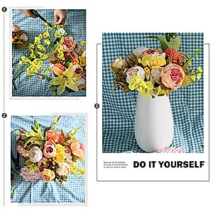 Luyue Vintage Artificial Peony Silk Flowers Bouquet Home Wedding Decoration -Light Pink